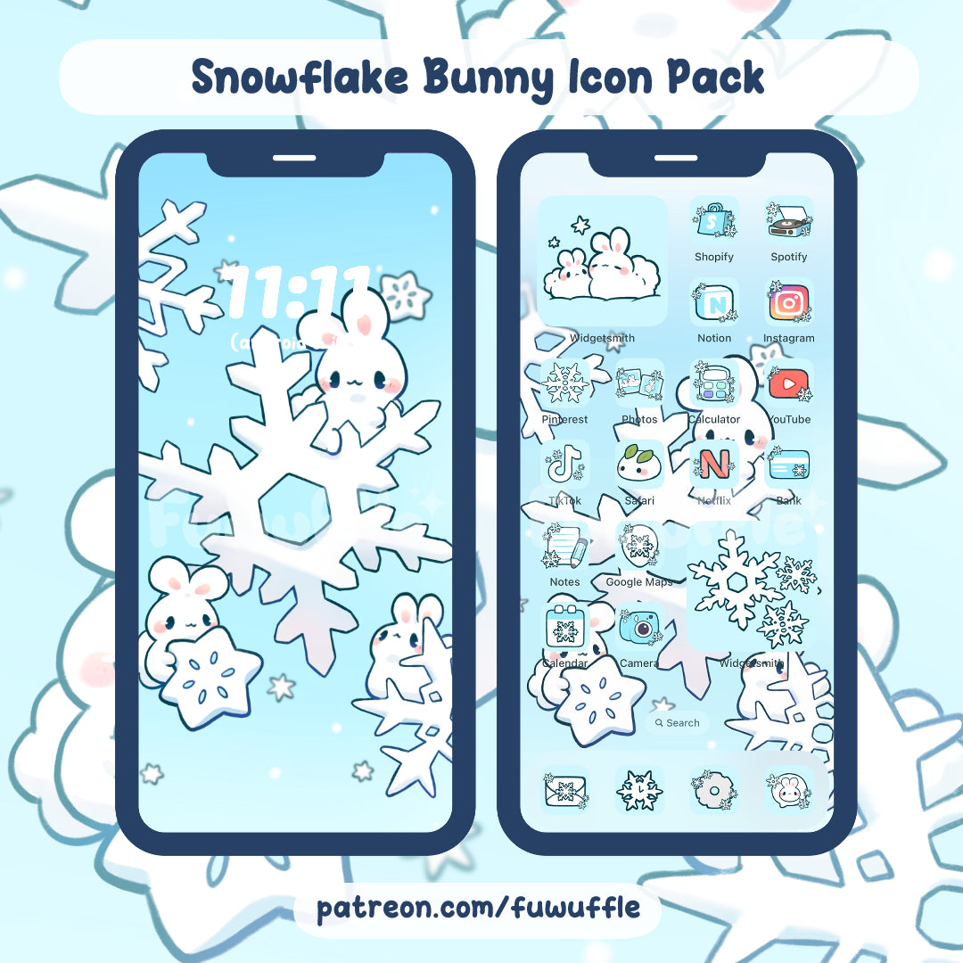 Snowflake Bunny Icon Pack – Fuwuffle