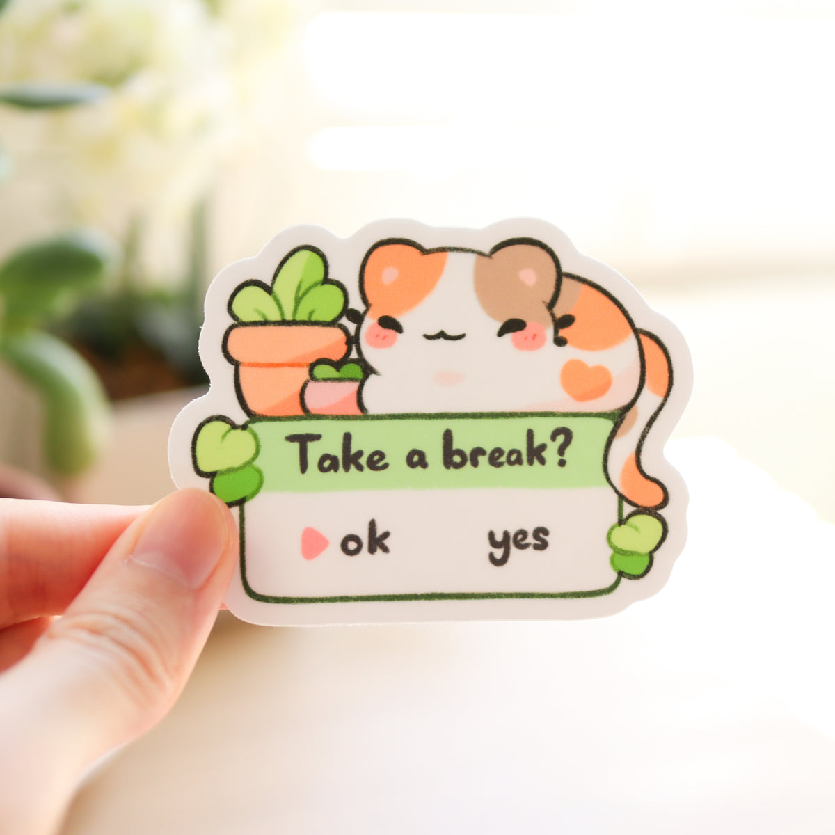 Take a Break Cat Vinyl Sticker – Fuwuffle
